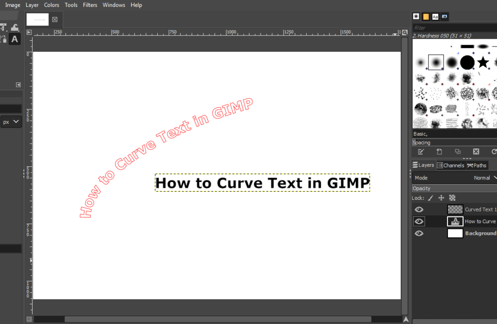 How to Curve Text in GIMP