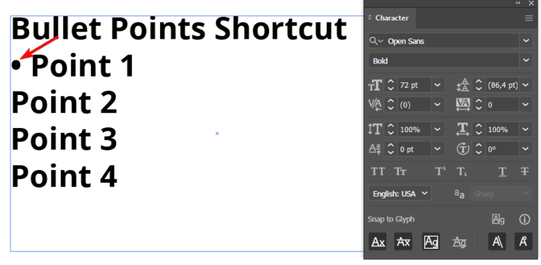 How to Add Bullet Points in Illustrator - imagy